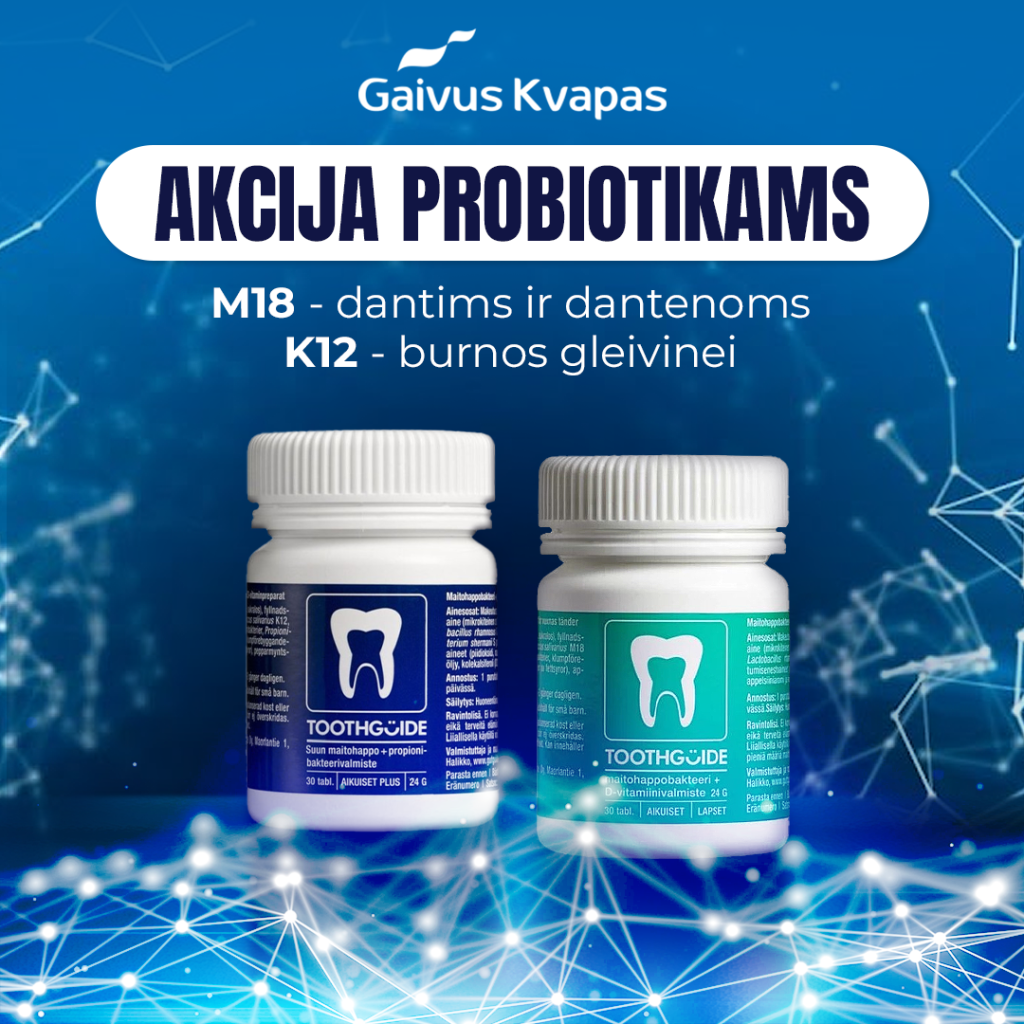 ToothGuide S. Salivarius M18 burnos probiotikai | Gaivuskvapas.lt